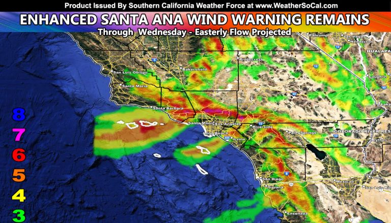 Enhanced Santa Ana Wind Update Issued for Southern California, Maps of ...