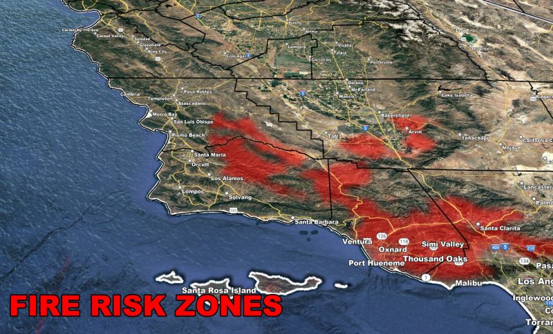 Enhanced Santa Ana Wind Update Issued for Southern California, Maps of ...
