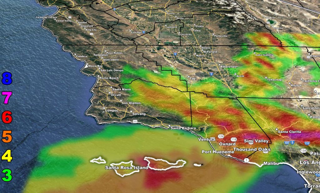 Enhanced Santa Ana Wind Update Issued for Southern California, Maps of ...