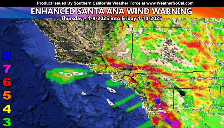 Enhanced Santa Ana Wind Warning Continues Today through Friday; Wind ...